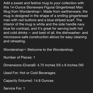 Wondershop | Dining | Target Gingerbread Man Stoneware Mug | Poshmark